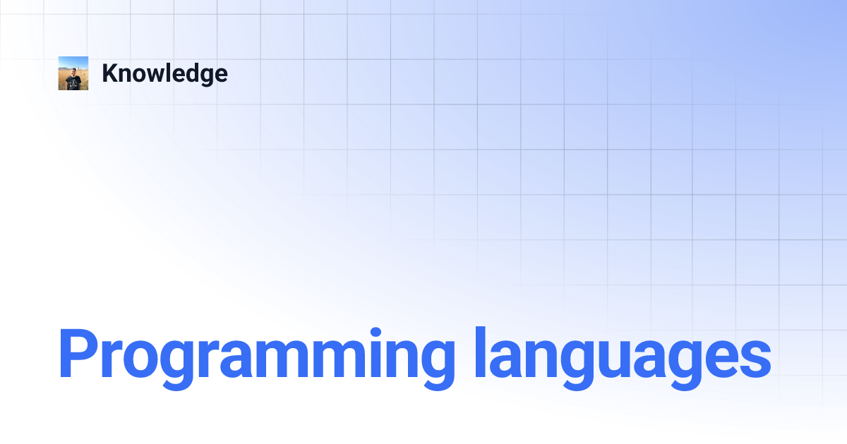 Programming languages | Knowledge